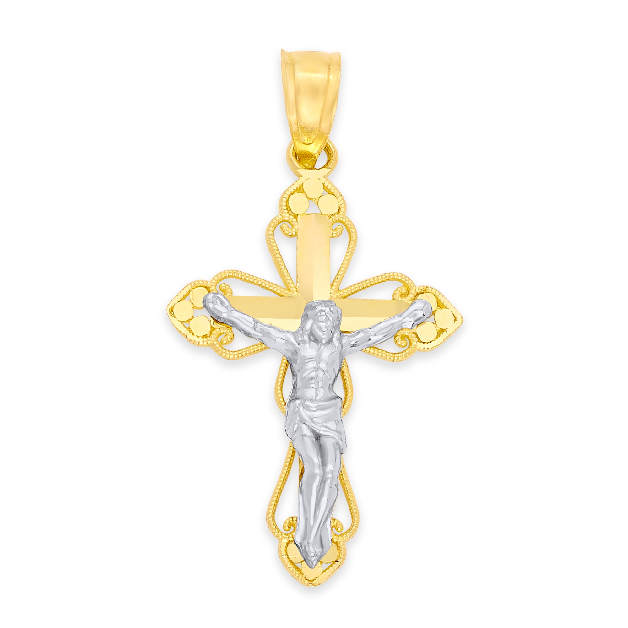 Solid Gold Crucifix Pendant - 10k or 14k – Golden Fire Jewelry